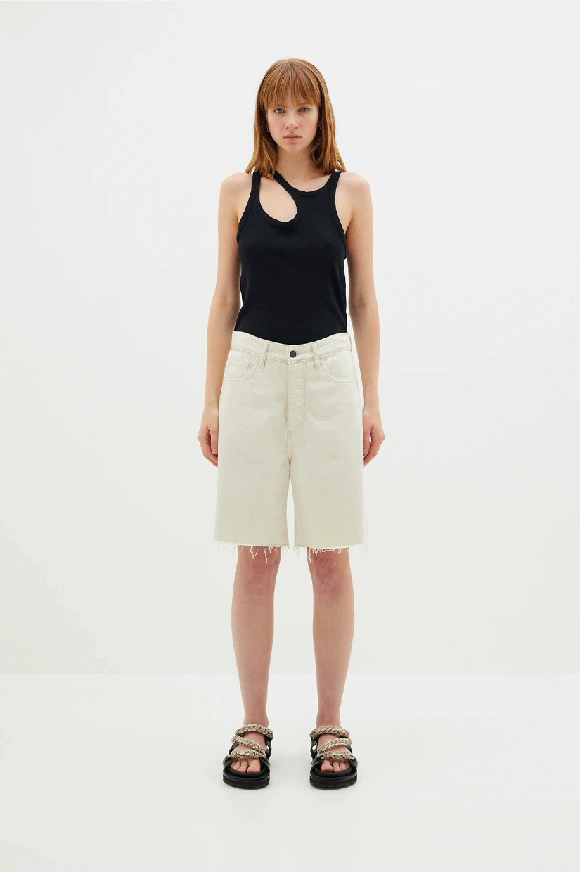 Bassike Cut Out Mini Rib Tank - Black – CHAPMANSTORE.CO.NZ