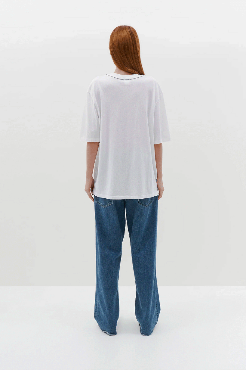 Bassike Slouch Boyfriend SS T - White